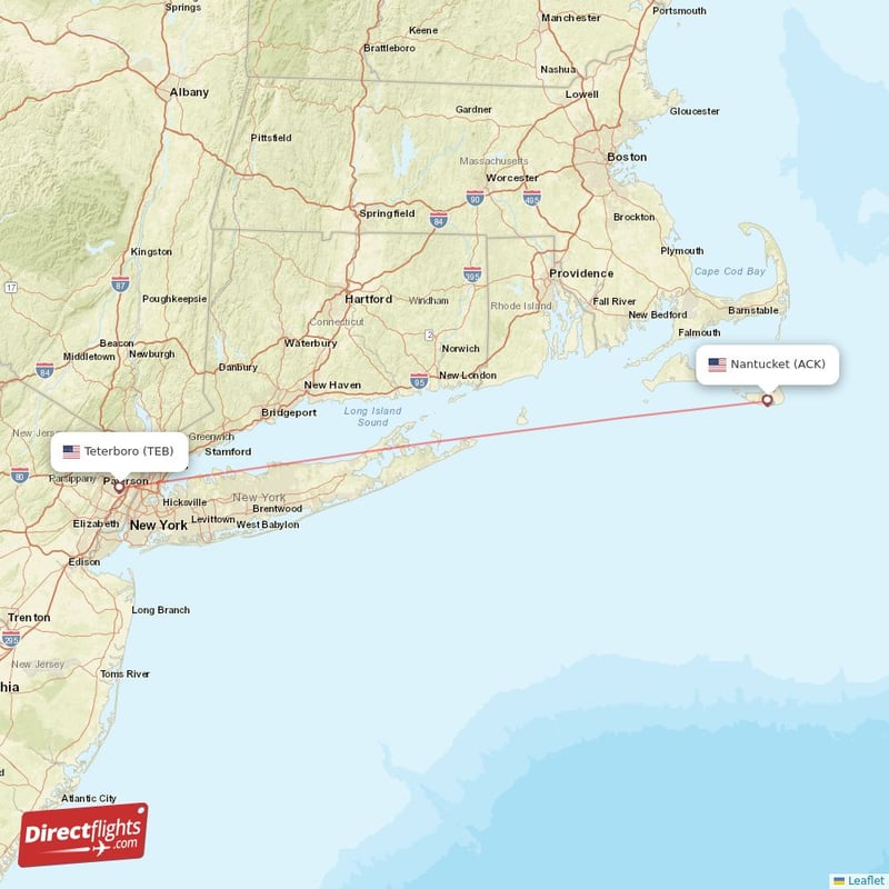 Direct flights from Teterboro to Nantucket, TEB to ACK non-stop ...