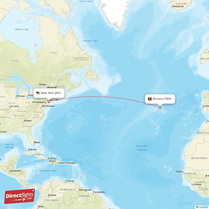Direct flights from Terceira to New York, TER to JFK non-stop ...