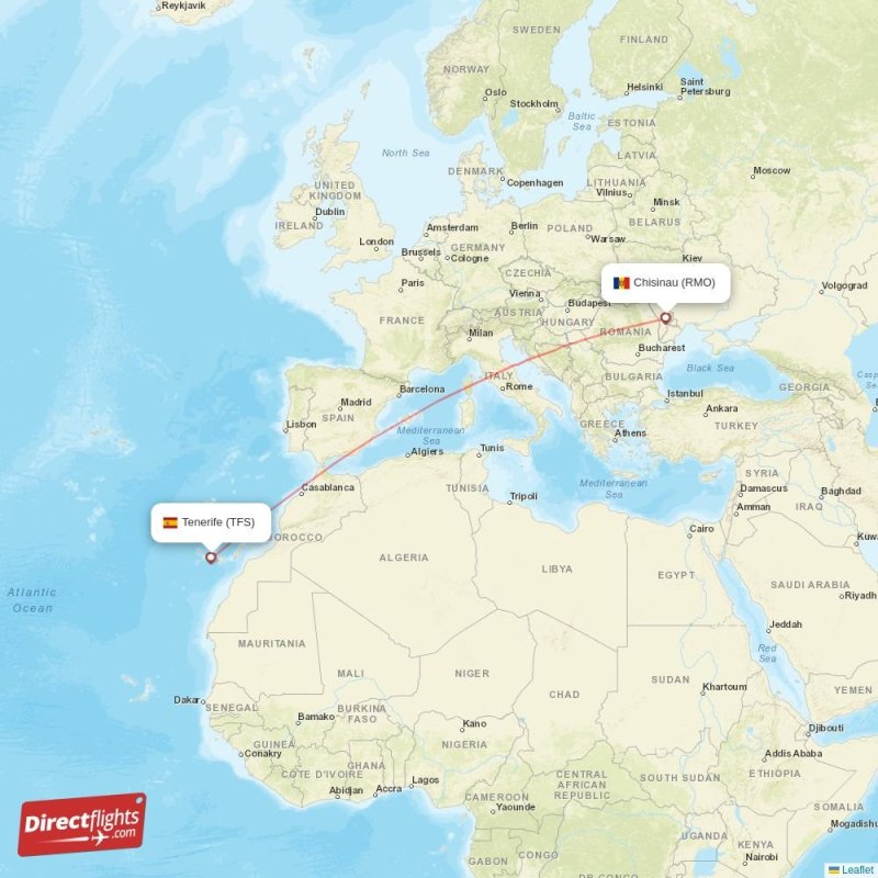 Direct flights from Tenerife to Chisinau, TFS to RMO non-stop ...