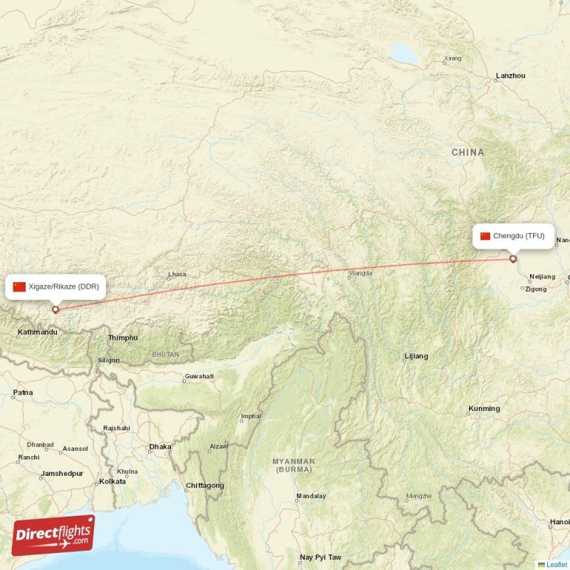 Direct flights from Chengdu to Xigaze/Rikaze, TFU to DDR non-stop ...
