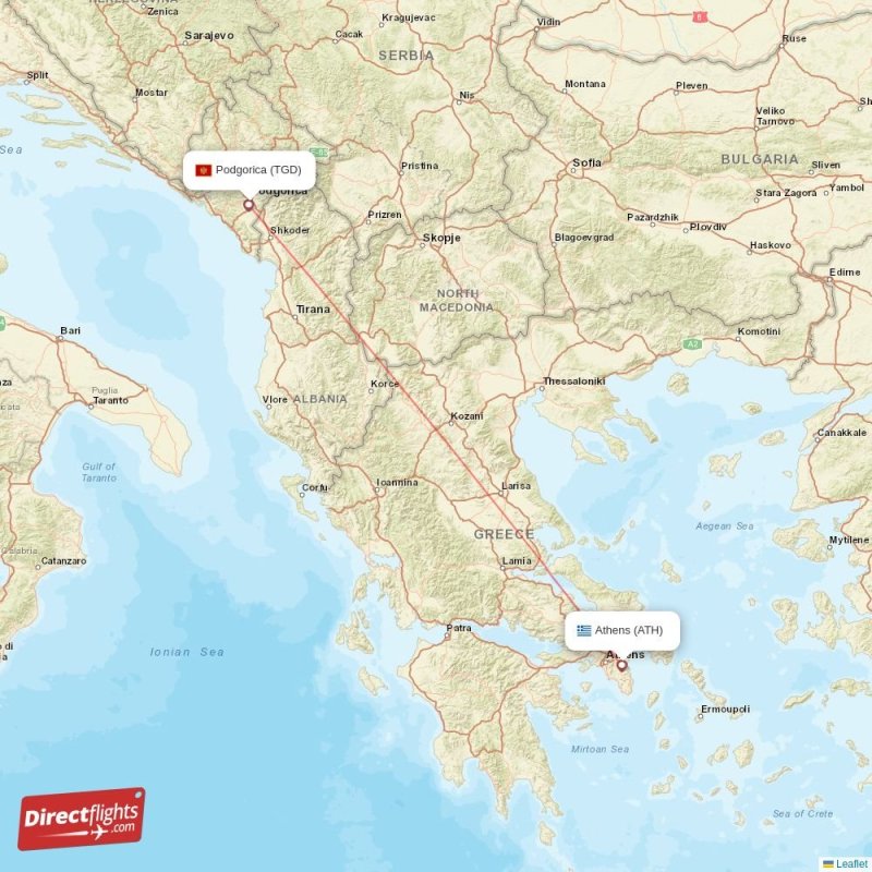 Direct flights from Podgorica to Athens, TGD to ATH non-stop ...