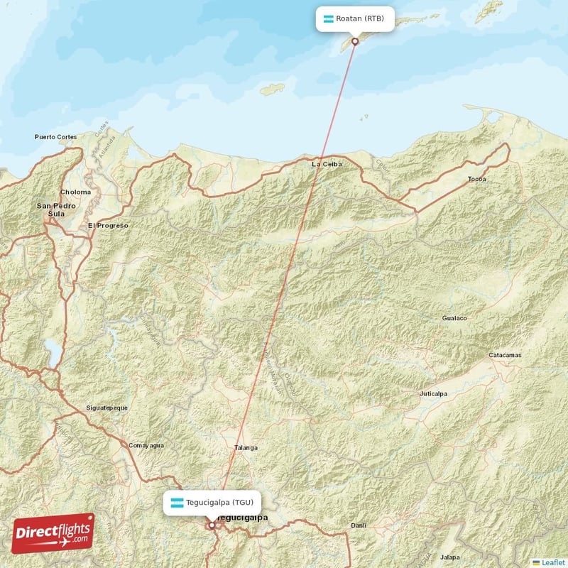 Direct flights from Tegucigalpa to Roatan, TGU to RTB non-stop ...