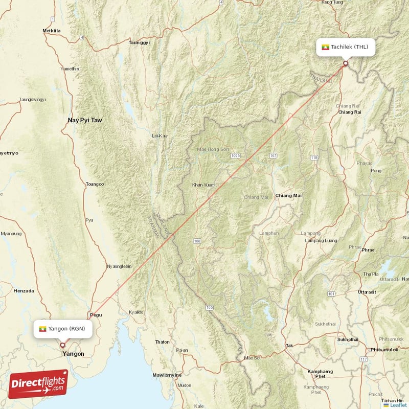 Direct flights from Tachilek to Yangon, THL to RGN non-stop ...