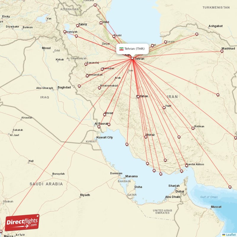 Direct flights from Tehran - 28 destinations - THR, Iran ...