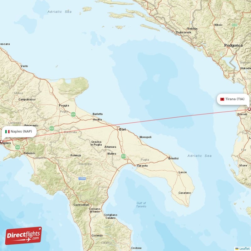 Direct flights from Tirana to Naples, TIA to NAP non-stop ...