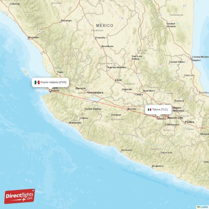Direct flights from Toluca to Puerto Vallarta (TLC-PVR) - Directflights.com