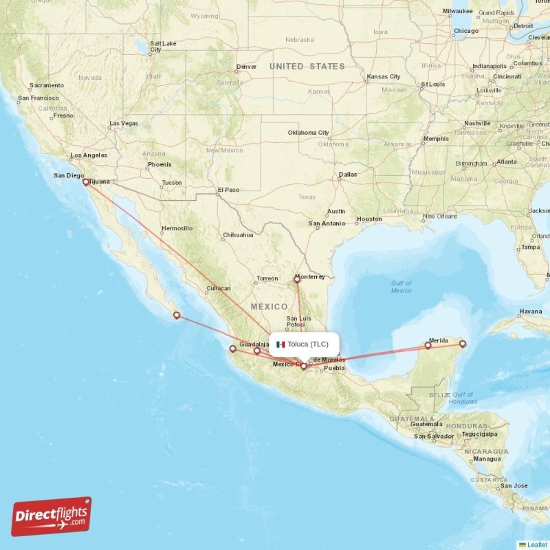 Direct flights from Toluca - 8 destinations - TLC, Mexico ...
