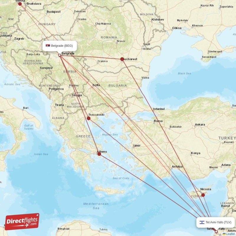 Direct flights from Tel Aviv-Yafo to Belgrade, TLV to BEG non-stop ...