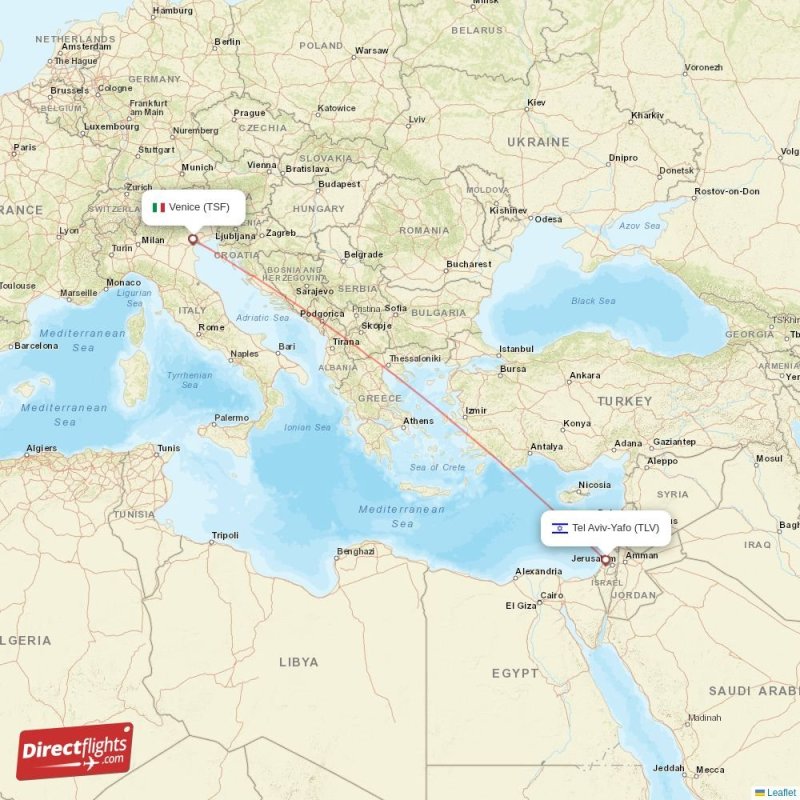 Direct flights from Tel Aviv-Yafo to Venice, TLV to TSF non-stop ...