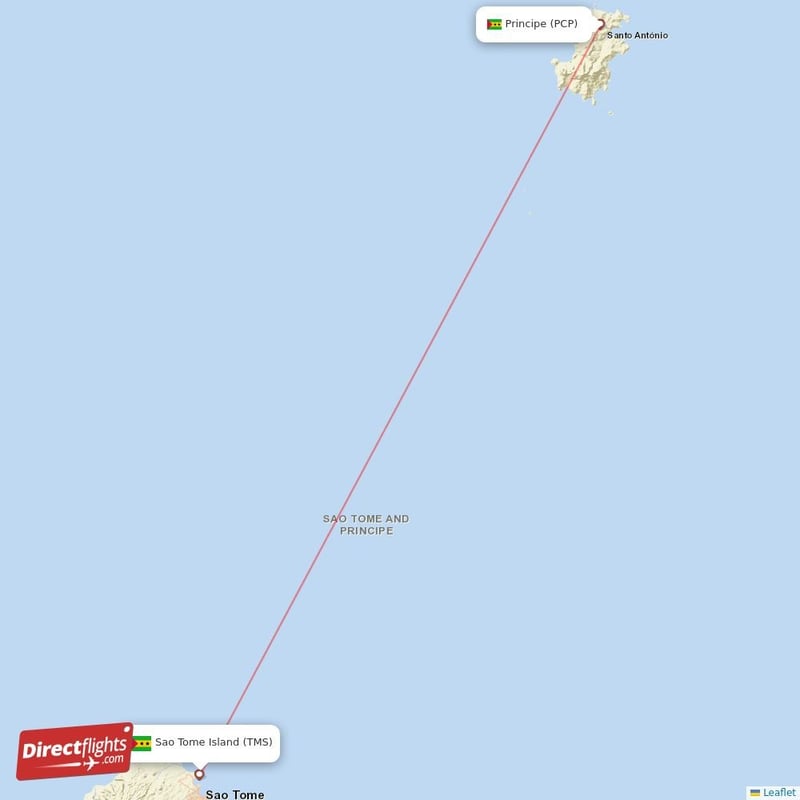 Direct flights from Sao Tome Island to Principe, TMS to PCP non-stop ...