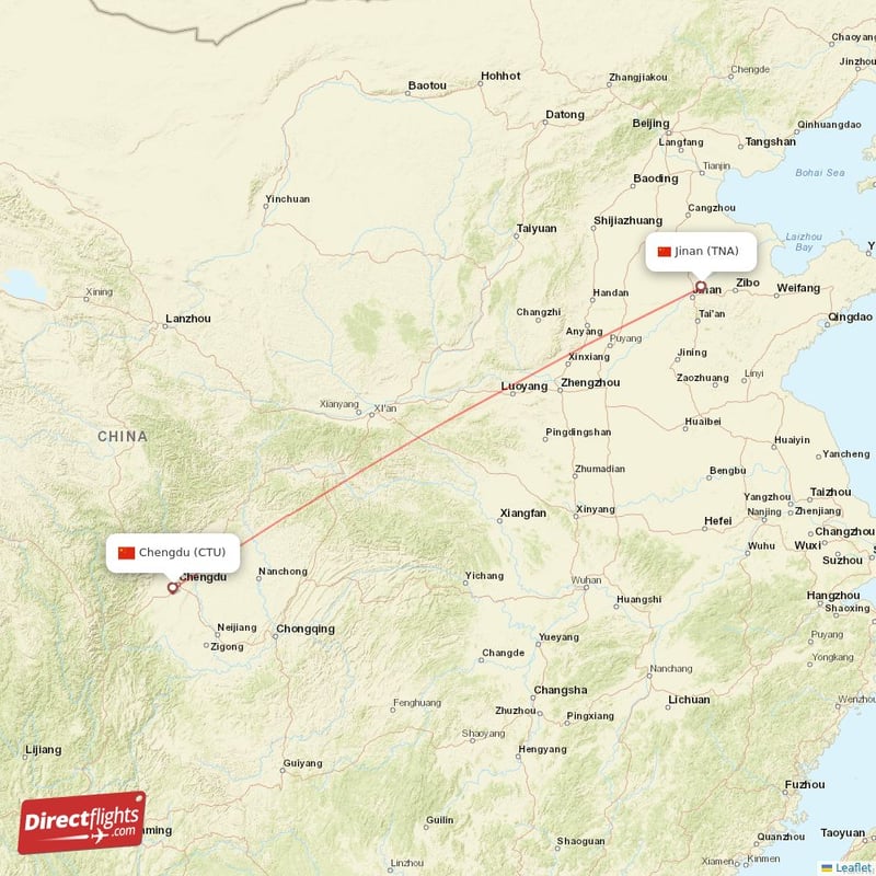 Direct flights from Jinan to Chengdu, TNA to CTU non-stop - Directflights.com