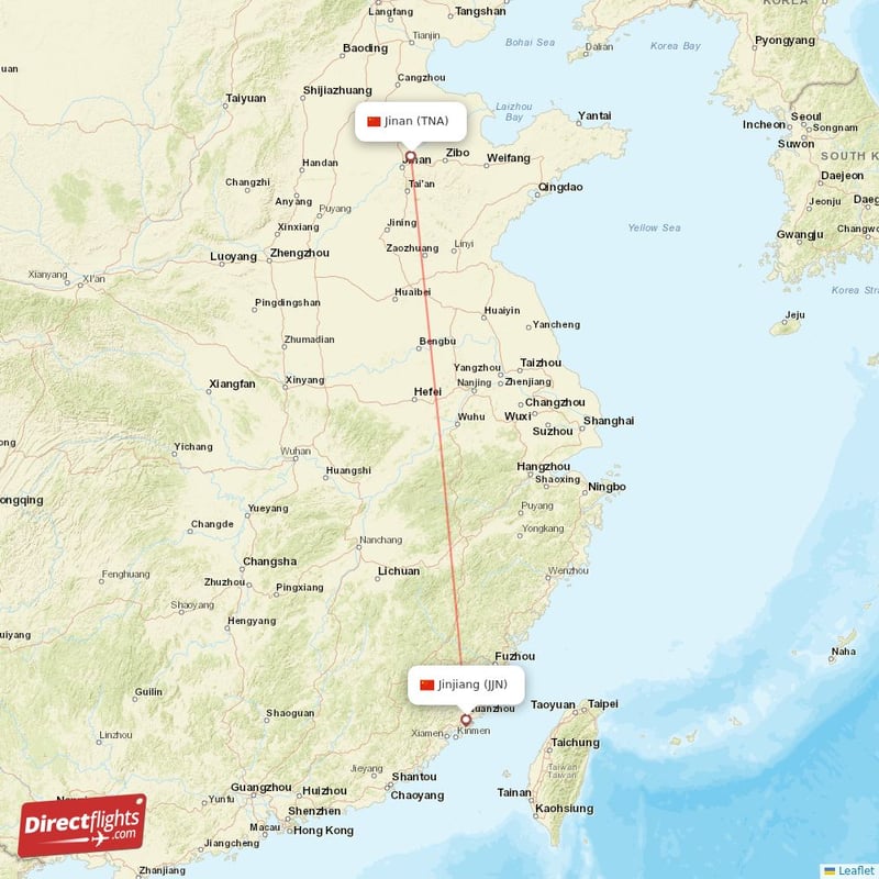 Direct flights from Jinan to Jinjiang, TNA to JJN non-stop ...