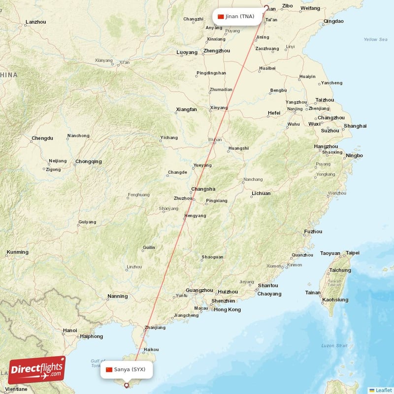 Direct flights from Jinan to Sanya, TNA to SYX non-stop - Directflights.com