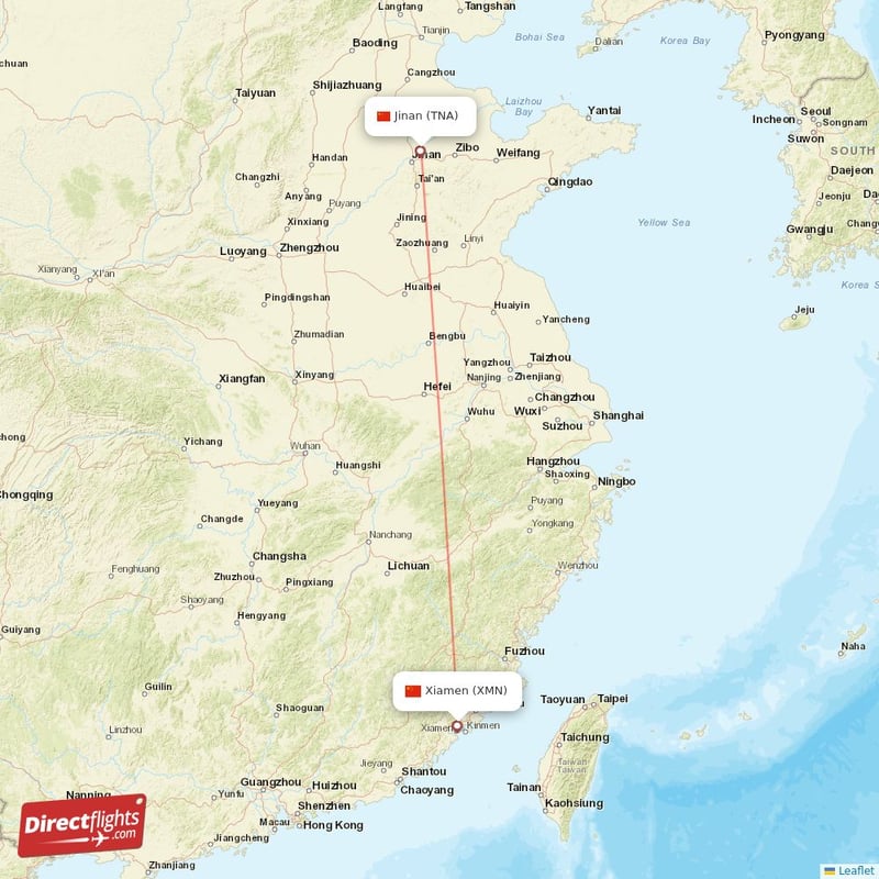 Direct flights from Jinan to Xiamen, TNA to XMN non-stop - Directflights.com