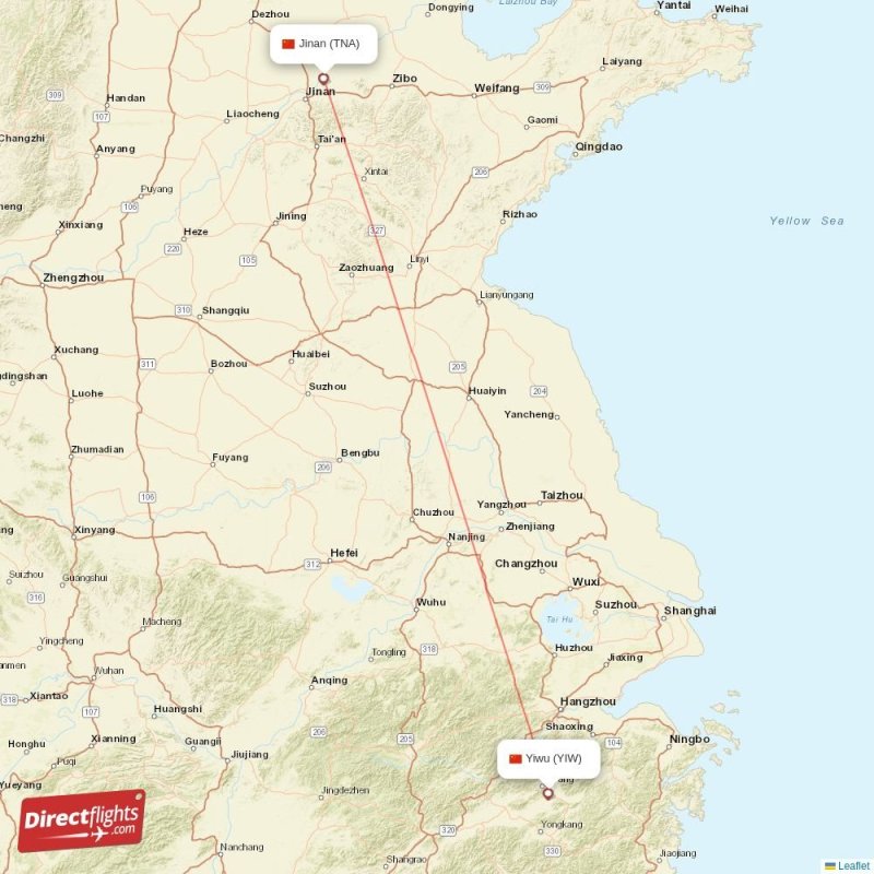 Direct flights from Jinan to Yiwu (TNA-YIW) - Directflights.com