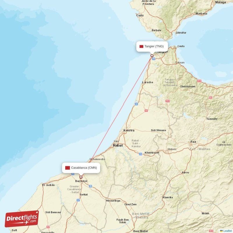 Direct flights from Tangier to Casablanca, TNG to CMN non-stop ...