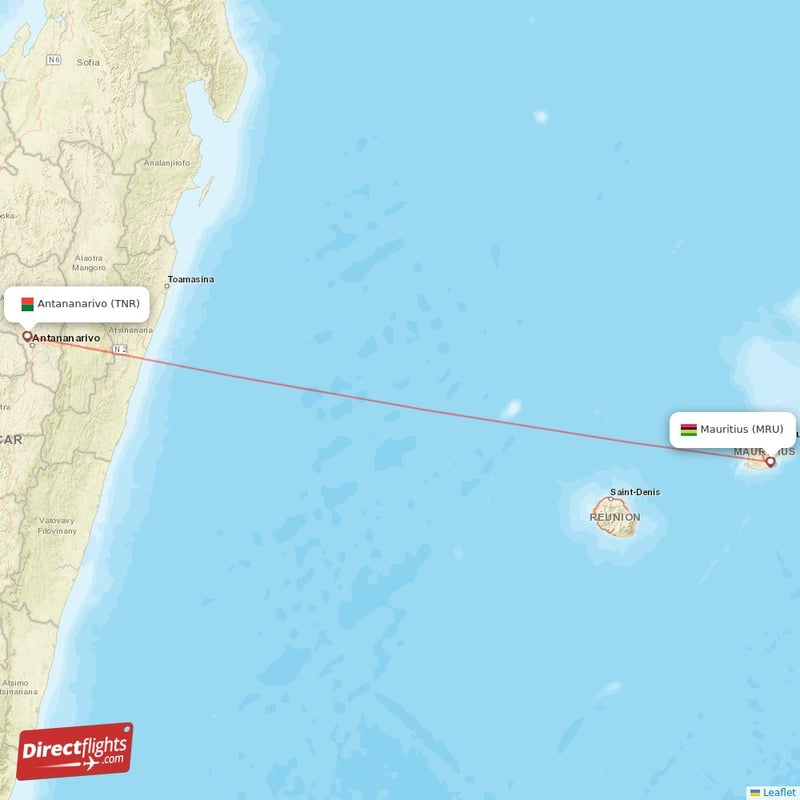 Direct flights from Antananarivo to Mauritius, TNR to MRU non-stop ...