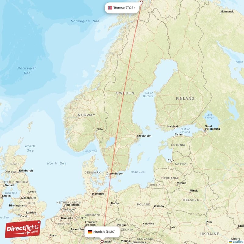 Direct flights from Tromso to Munich, TOS to MUC non-stop - Directflights.com