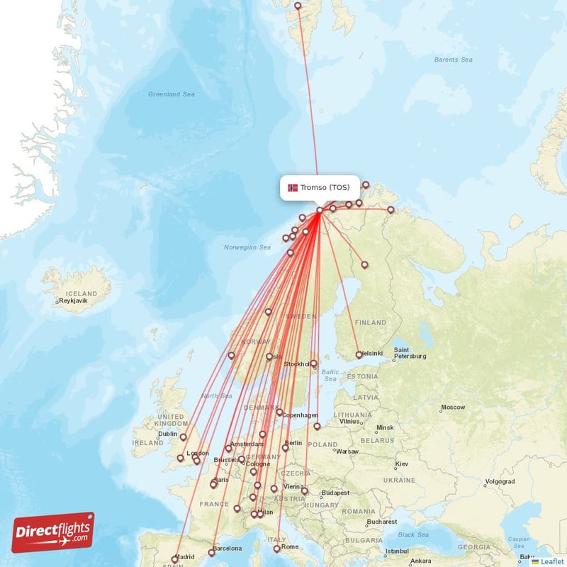 Direct flights to Tromso - TOS, Norway - Directflights.com
