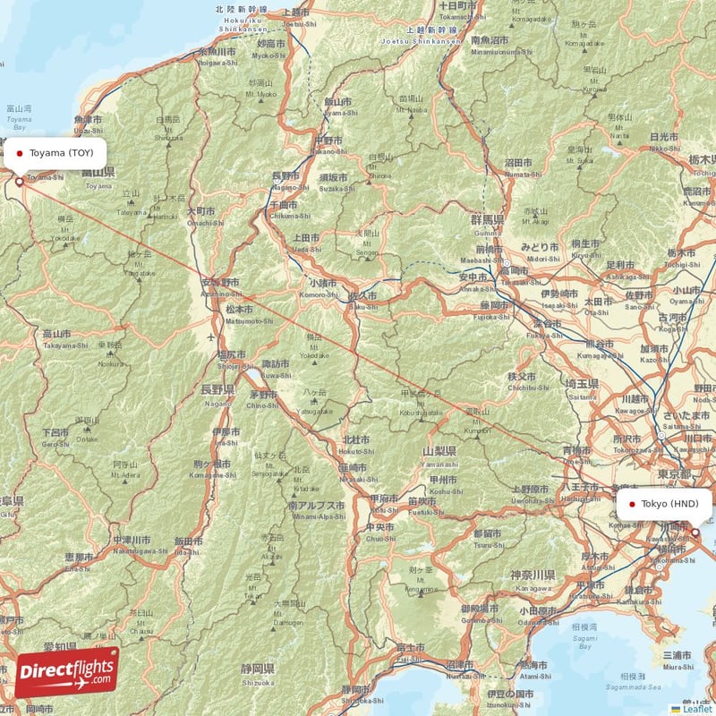 Direct flights from Toyama to Tokyo, TOY to HND non-stop ...