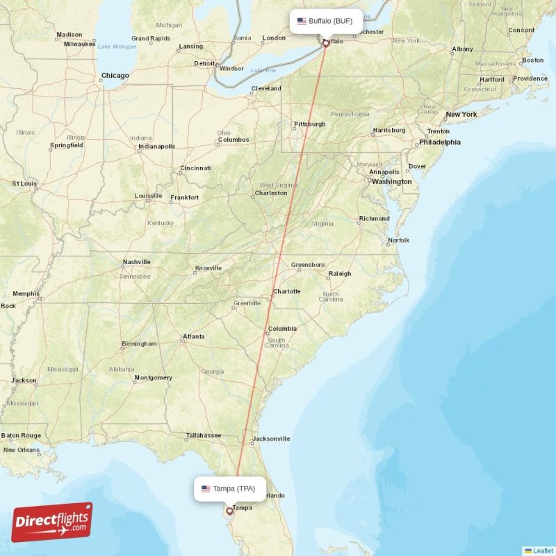 Direct flights from Tampa to Buffalo (TPA-BUF) - Directflights.com
