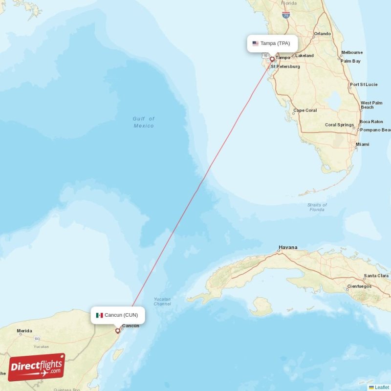 Direct flights from Tampa to Cancun (TPA-CUN) - Directflights.com