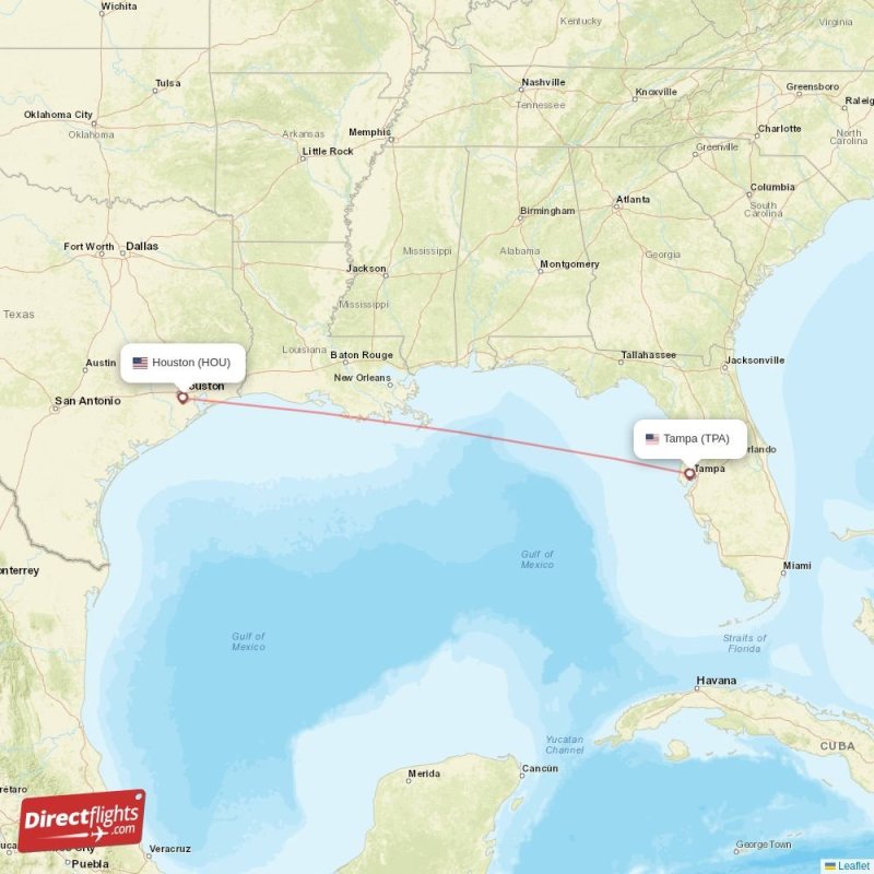 Direct flights from Tampa to Houston (TPA-HOU) - Directflights.com