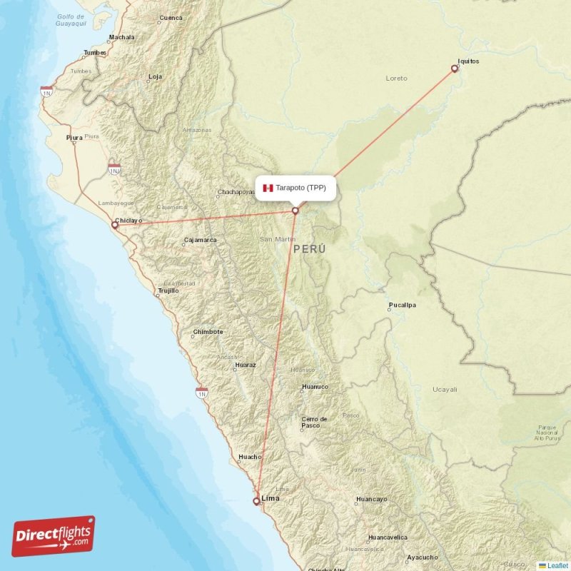 Direct flights from Tarapoto - 3 destinations - TPP, Peru ...