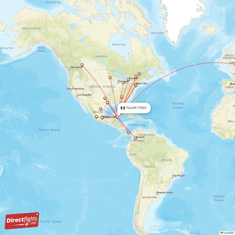 Direct flights to TULUM - TQO, Mexico - Directflights.com