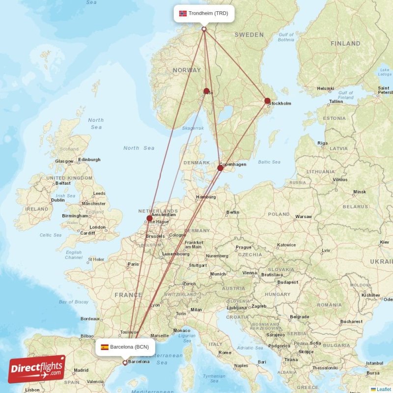 Direct flights from Trondheim to Barcelona, TRD to BCN non-stop ...