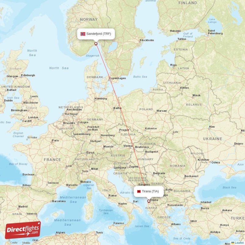 Direct flights from Sandefjord to Tirana (TRF-TIA) - Directflights.com