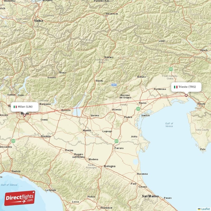 Direct flights from Trieste to Milan, TRS to LIN non-stop ...