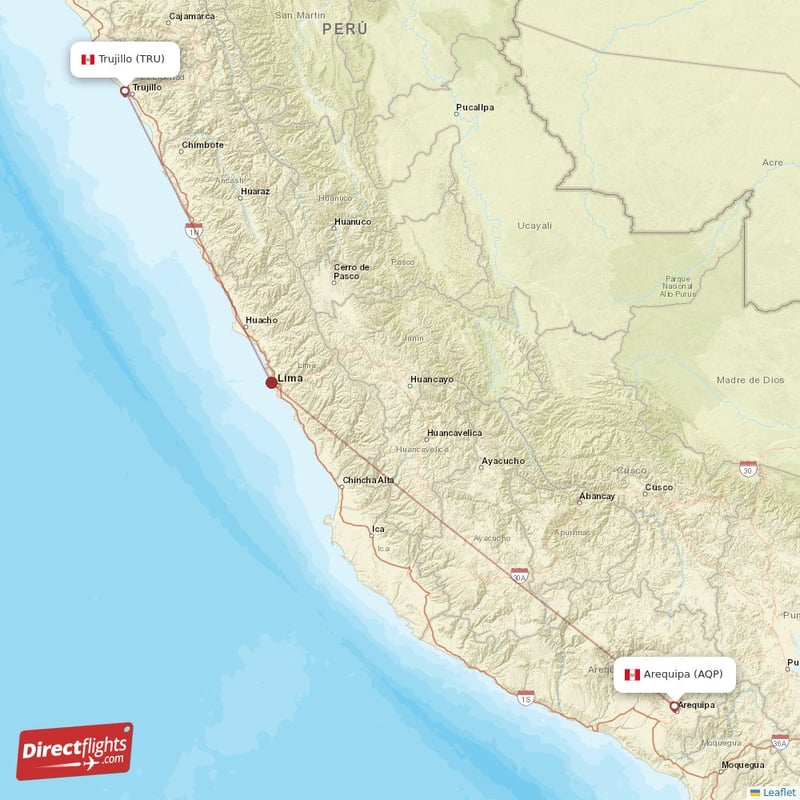 Direct flights from Trujillo to Arequipa, TRU to AQP non-stop ...