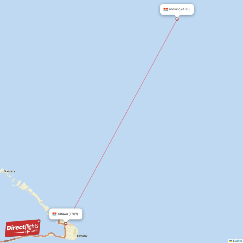 Direct flights from Tarawa to Abaiang (TRW-ABF) - Directflights.com
