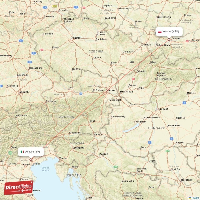 Direct flights from Venice to Krakow, TSF to KRK non-stop ...