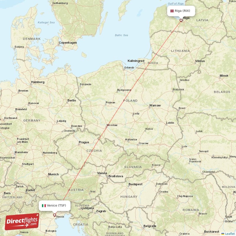 Direct flights from Venice to Riga, TSF to RIX non-stop - Directflights.com