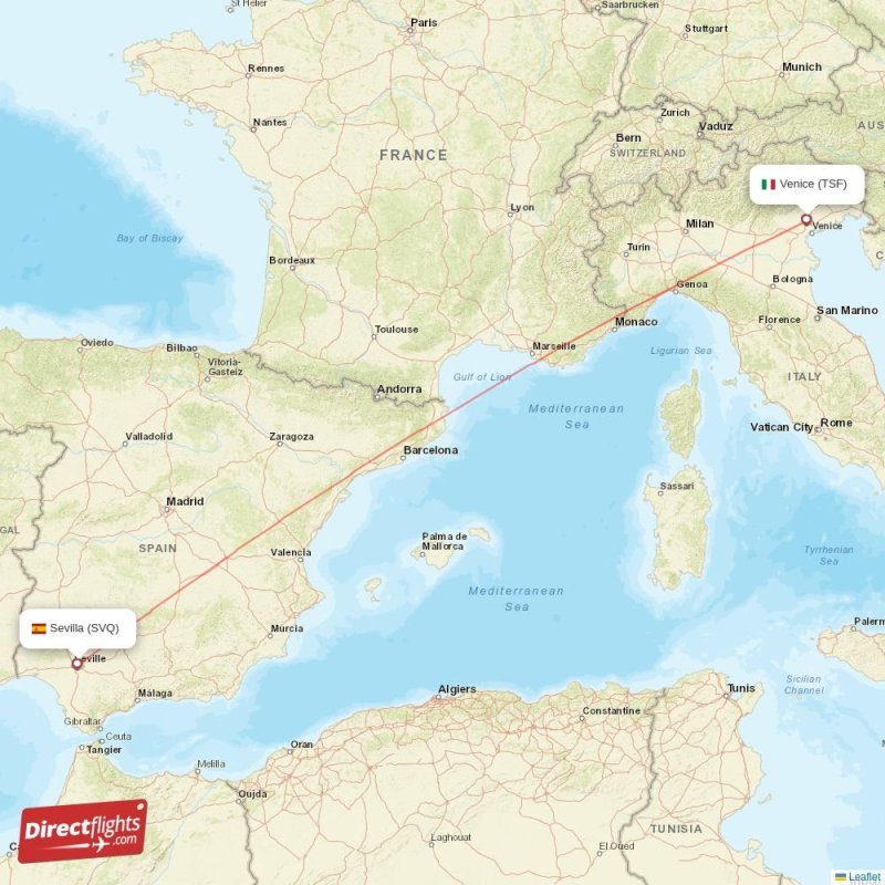 Direct flights from Venice to Sevilla, TSF to SVQ non-stop ...
