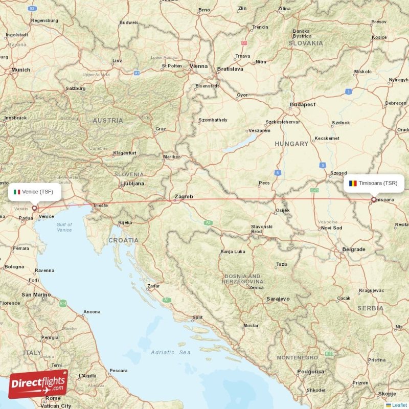 Direct flights from Venice to Timisoara, TSF to TSR non-stop ...