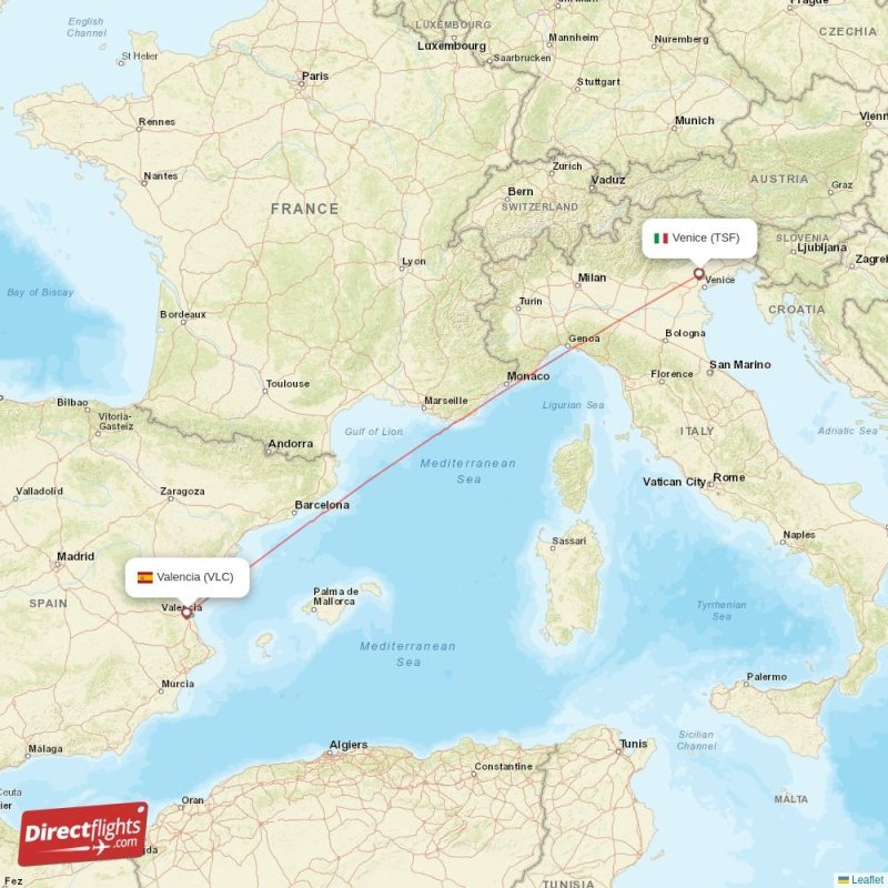 Direct flights from Venice to Valencia, TSF to VLC non-stop ...
