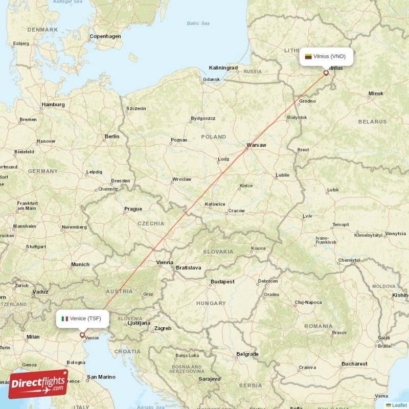 Direct flights from Venice to Vilnius, TSF to VNO non-stop ...