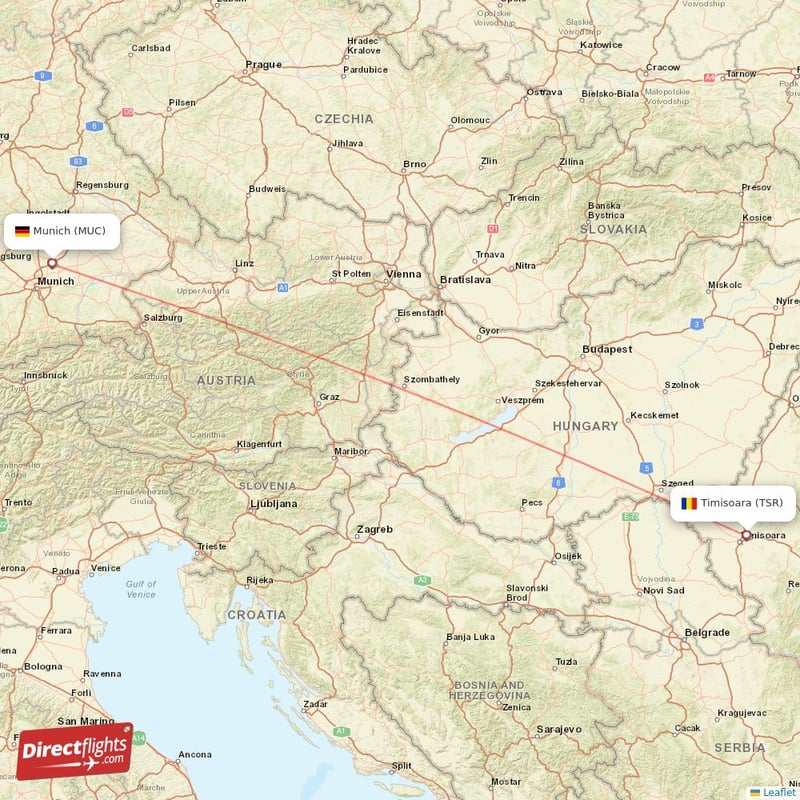 Direct flights from Timisoara to Munich, TSR to MUC non-stop - Directflights.com