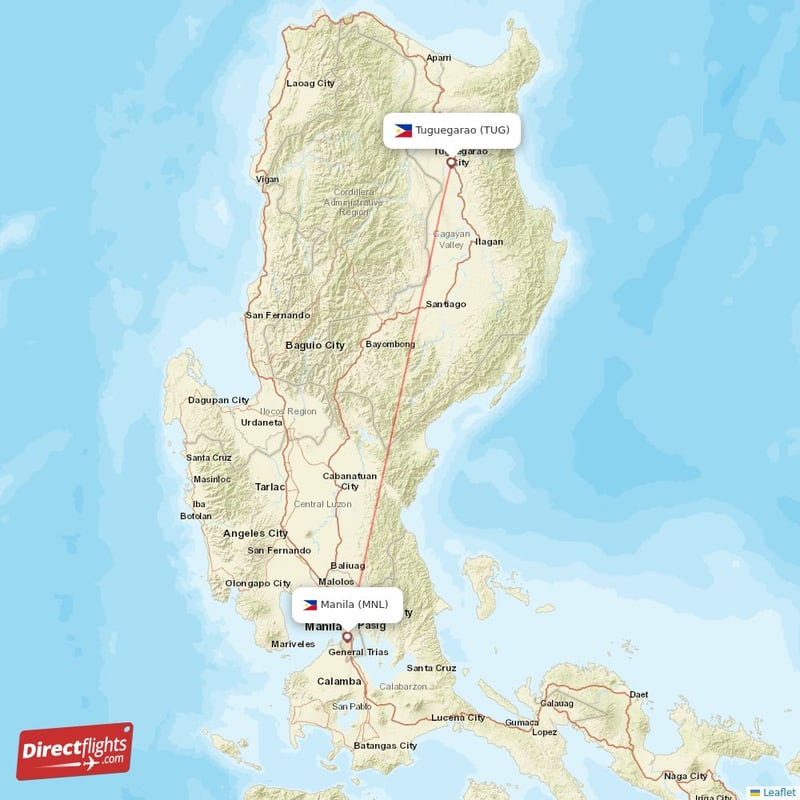 Direct flights from Tuguegarao to Manila, TUG to MNL non-stop - Directflights.com