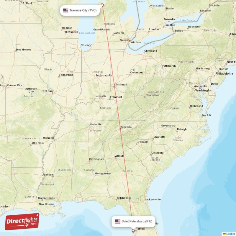 Direct flights from Traverse City to Saint Petersburg, TVC to PIE non ...