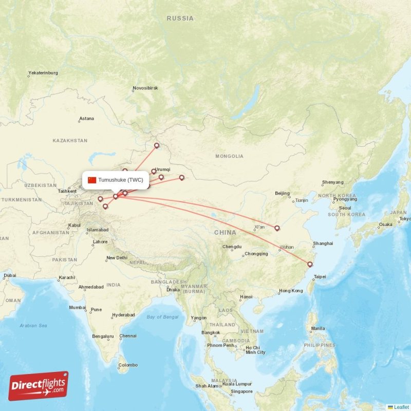 Direct flights to Tumushuke - TWC, China - Directflights.com