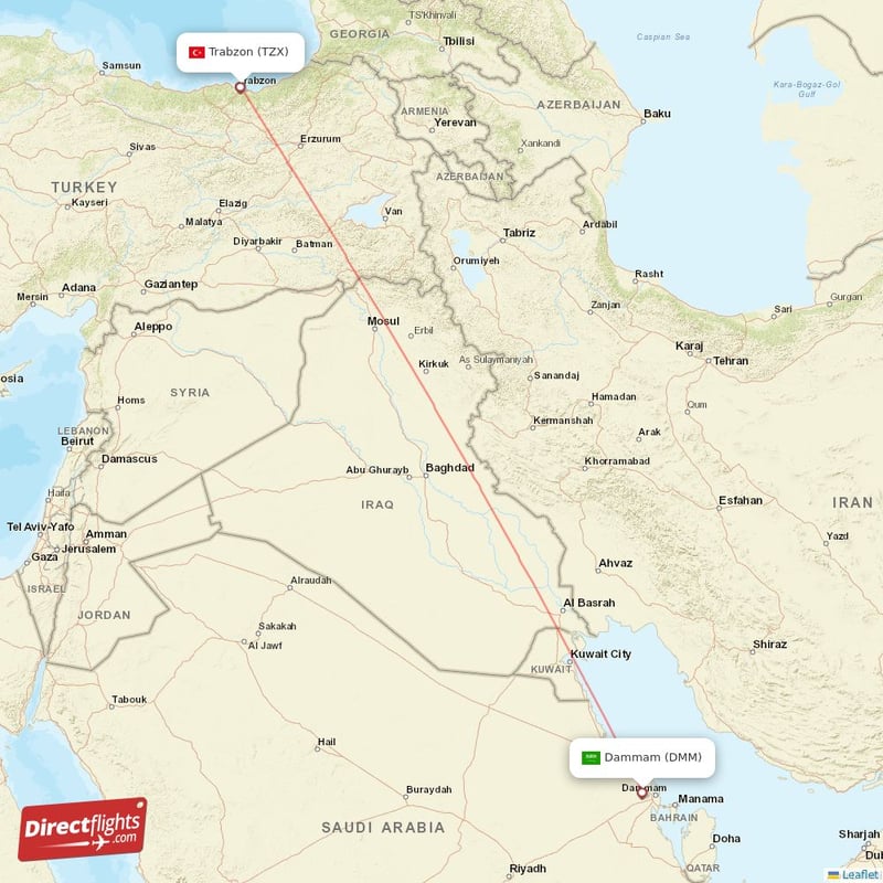 Direct flights from Trabzon to Dammam, TZX to DMM non-stop - Directflights.com