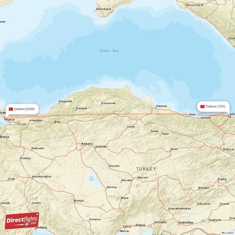 Direct flights from Trabzon to Istanbul, TZX to SAW non-stop ...