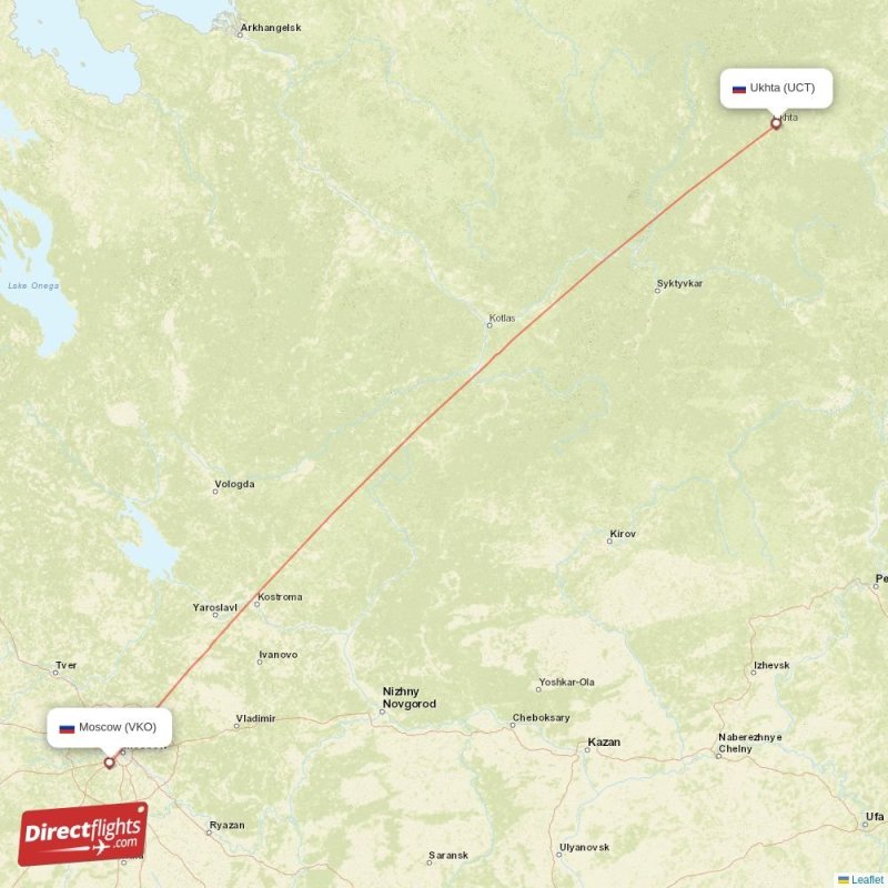 Direct flights from Ukhta to Moscow (UCT-VKO) - Directflights.com