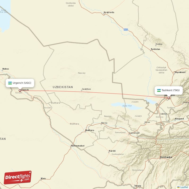 Direct flights from Urgench to Tashkent, UGC to TAS non-stop ...