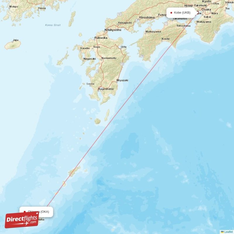 Direct flights from Kobe to Okinawa, UKB to OKA non-stop ...