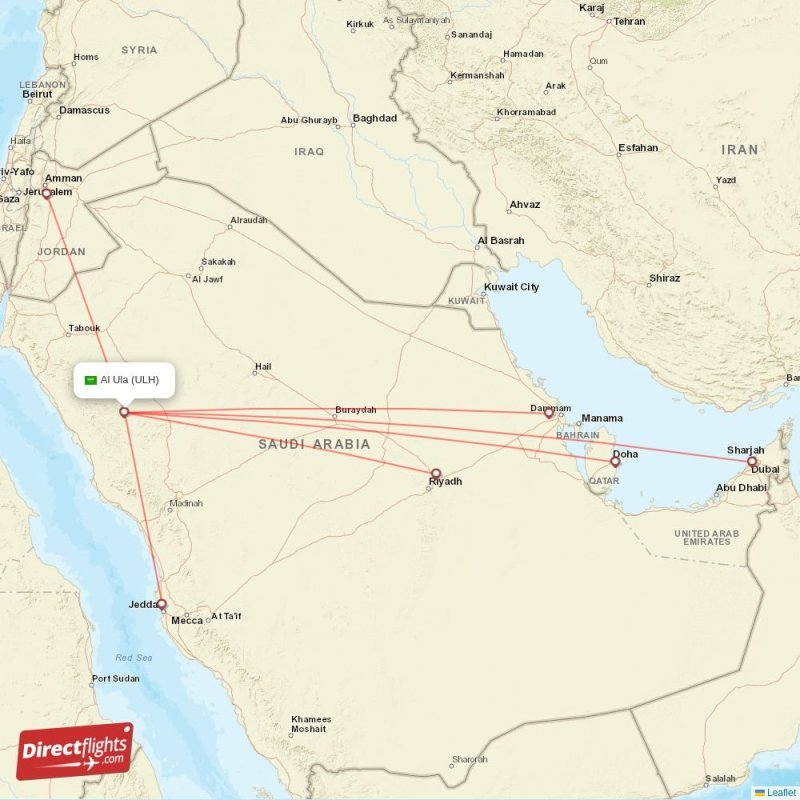 Direct flights to Al Ula - ULH, Saudi Arabia - Directflights.com